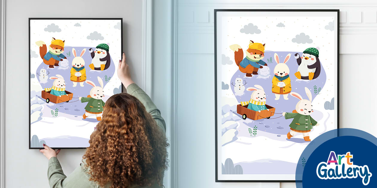 Cosy Animals Winter Poster (teacher made) - Twinkl