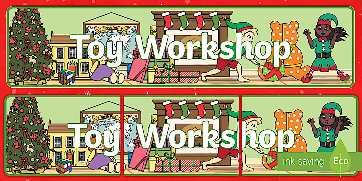 Toy Workshop Display Banner (Teacher-Made) - Twinkl