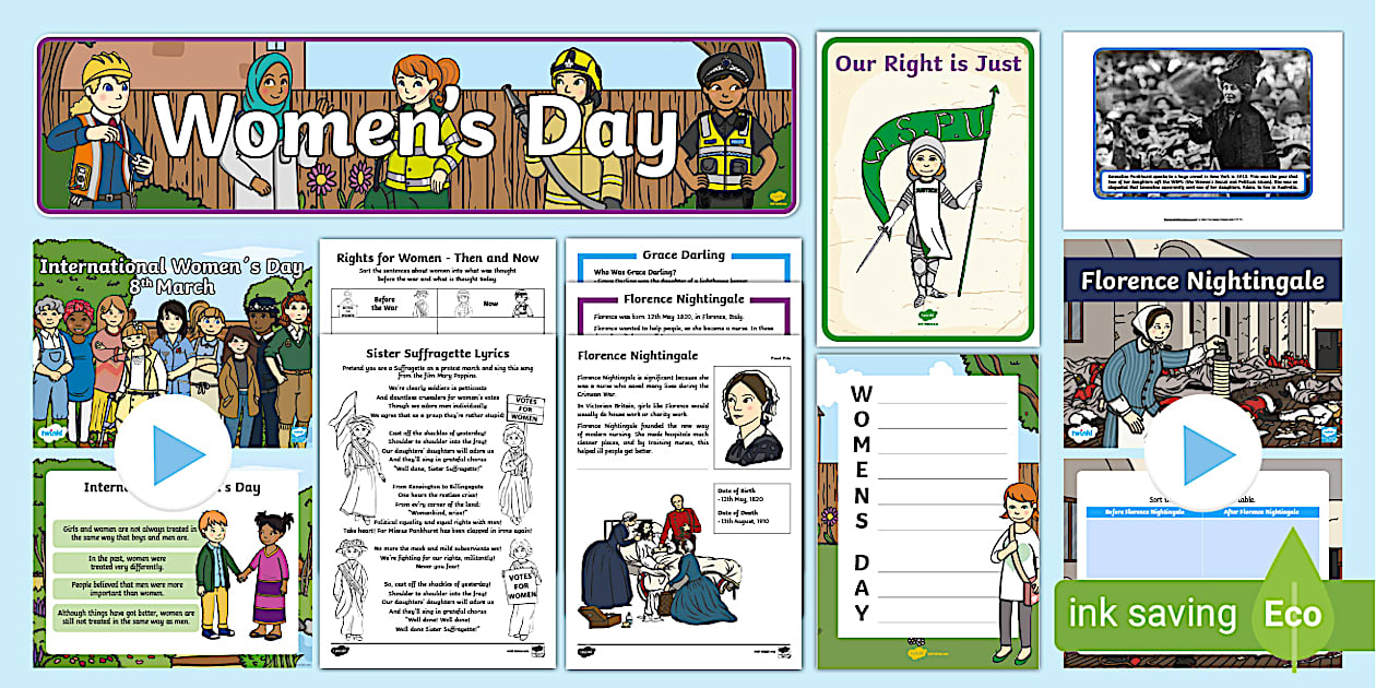 International Women's Day Printable Resources for Children