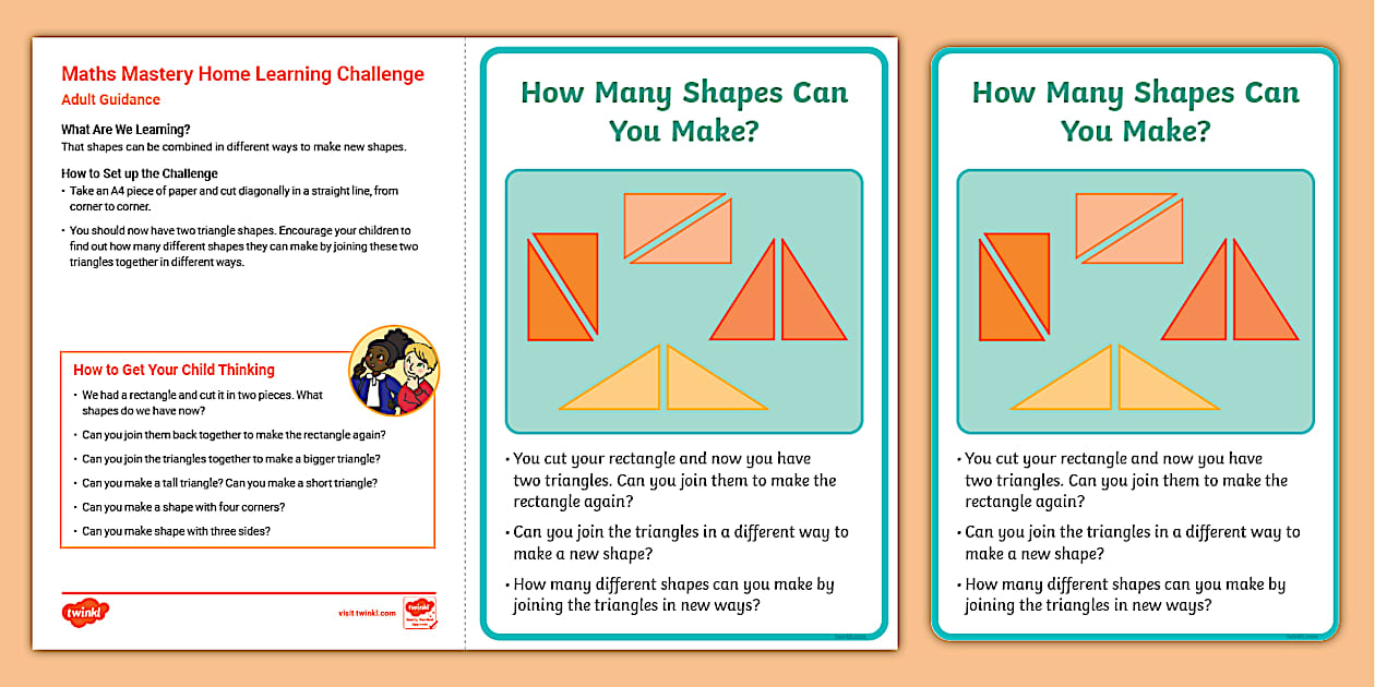 👉 Maths Home Learning Challenge: How Many Shapes Can You Make?
