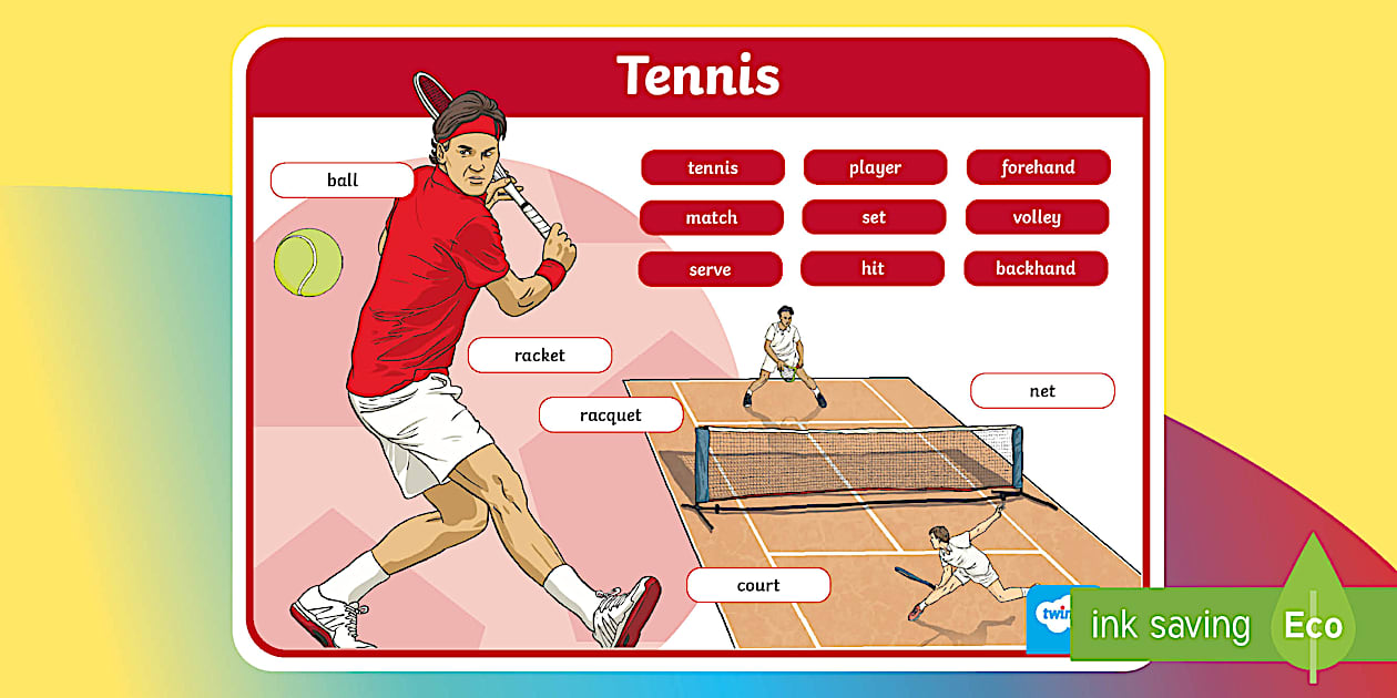 Tennis Word Mat (teacher made) - Twinkl