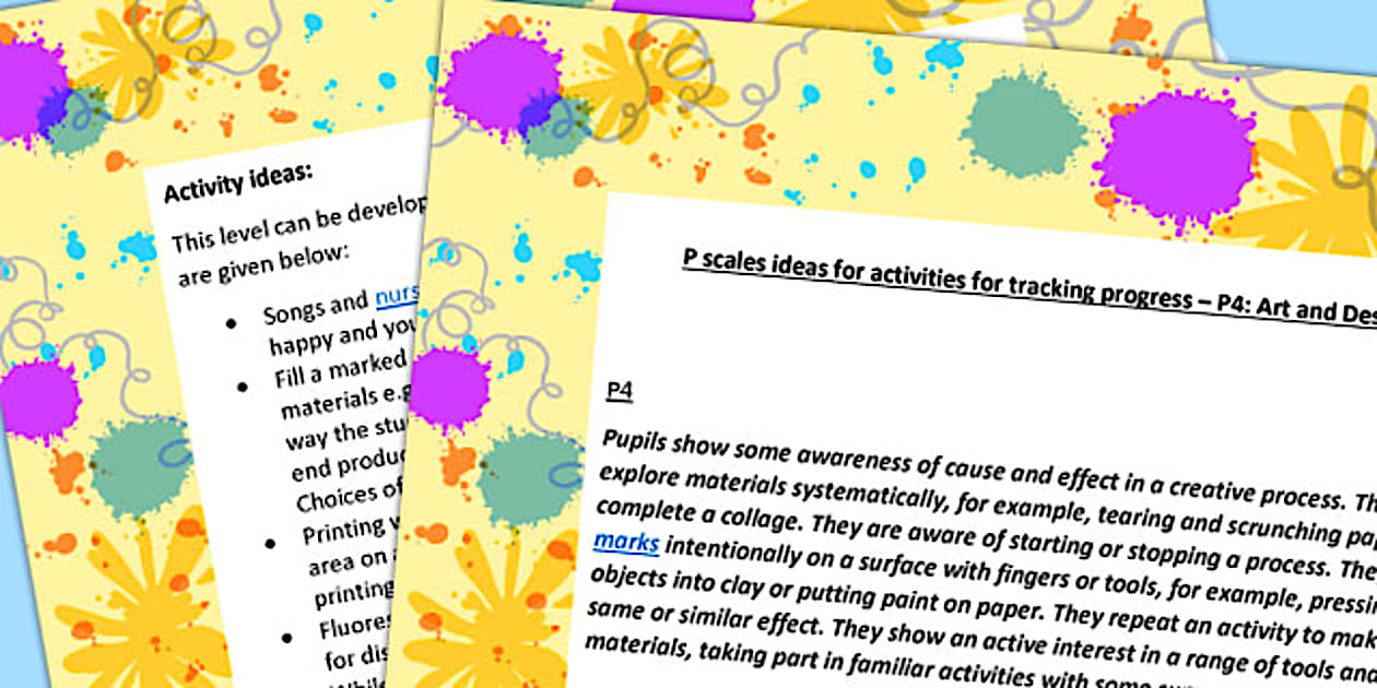 P Scales Idea for Activities for Tracking Progress Art and Design