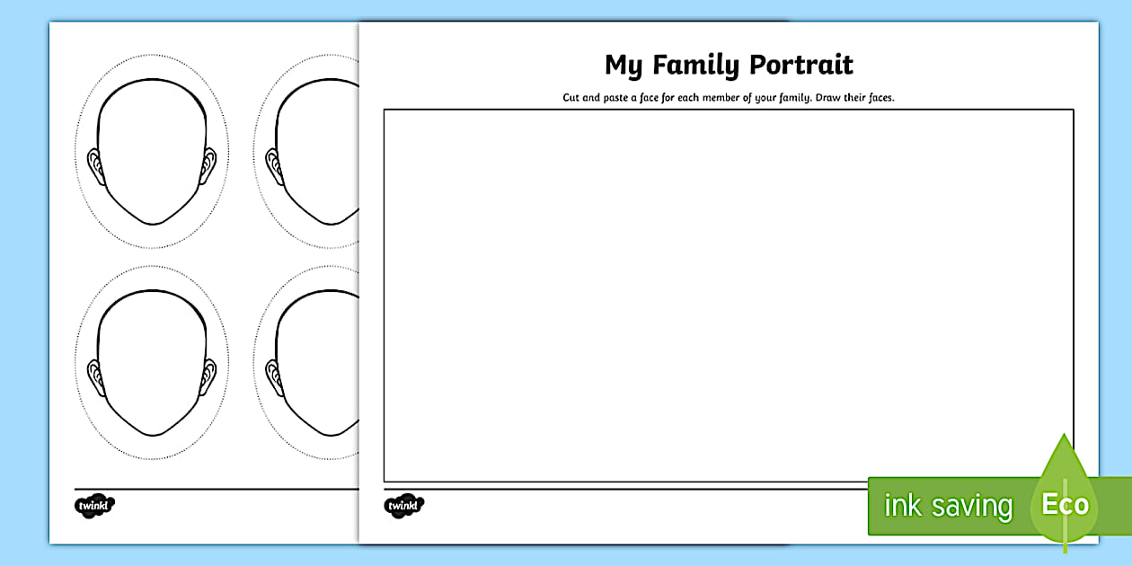 My Family Portrait Cut and Paste Worksheet (teacher made)