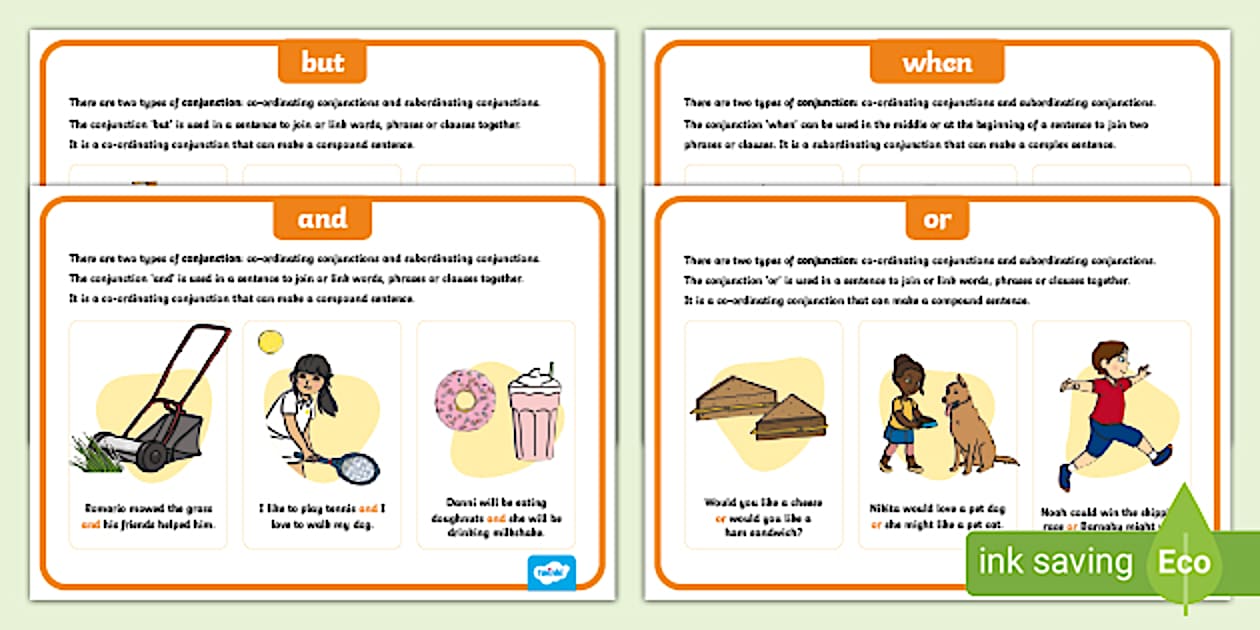 Cursive Year 2 Conjunctions Display Posters (teacher made)