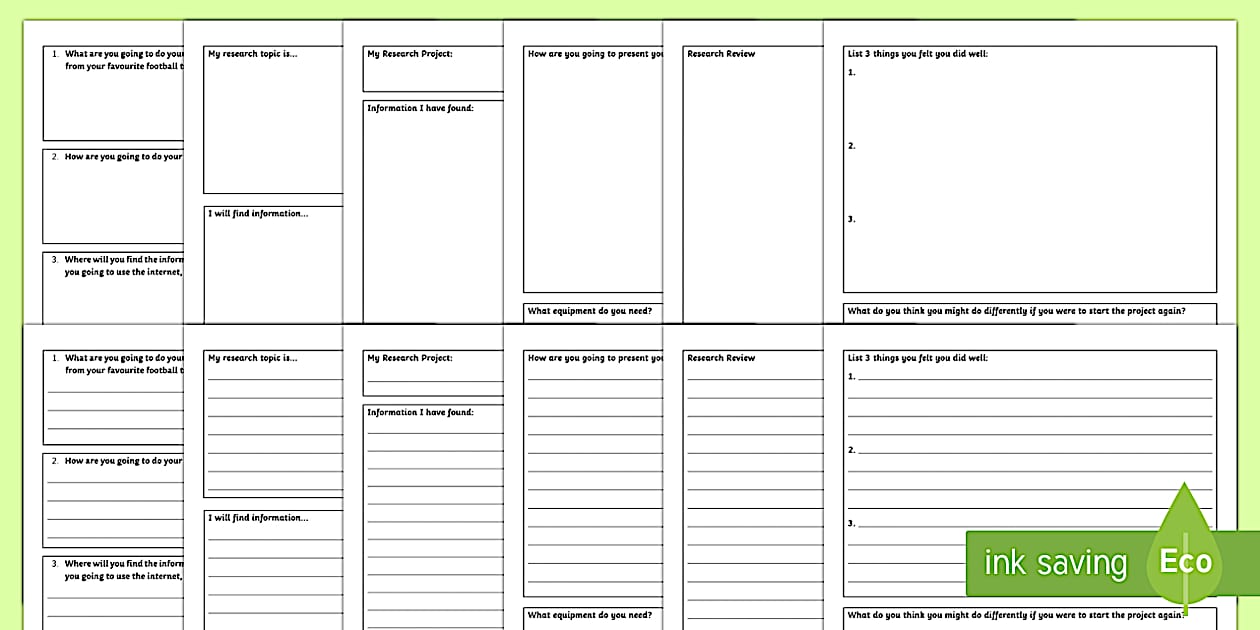 Research Project Worksheet / Worksheets (teacher made)
