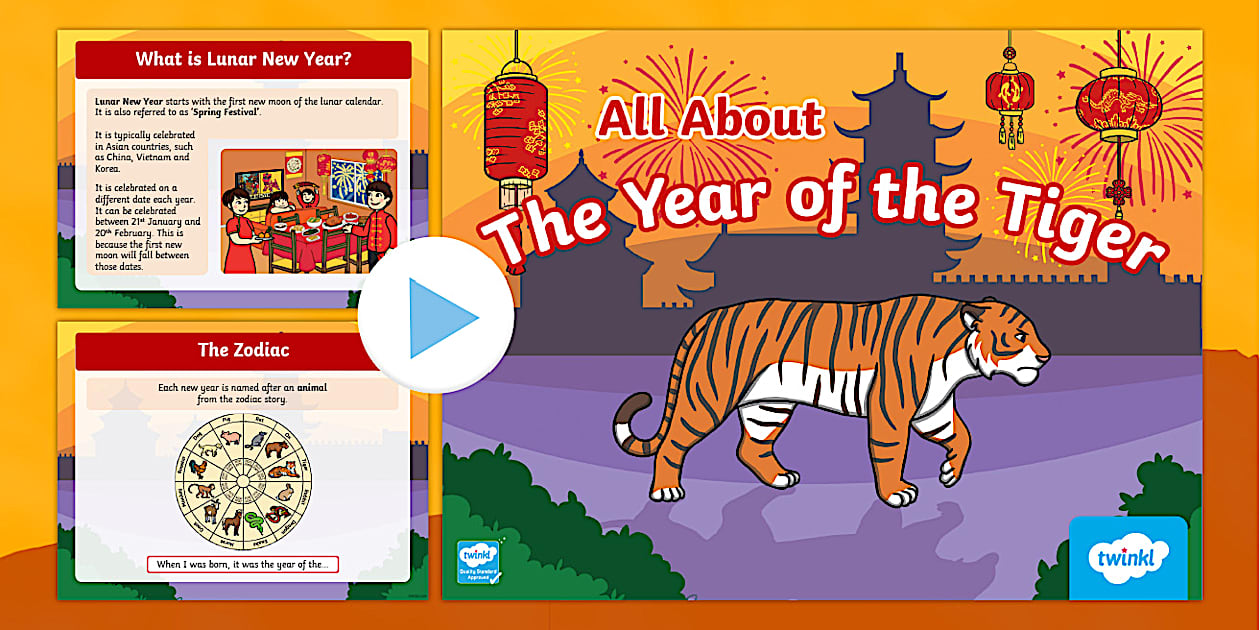 EYFS All About Tigers Lunar New Year PowerPoint - Twinkl