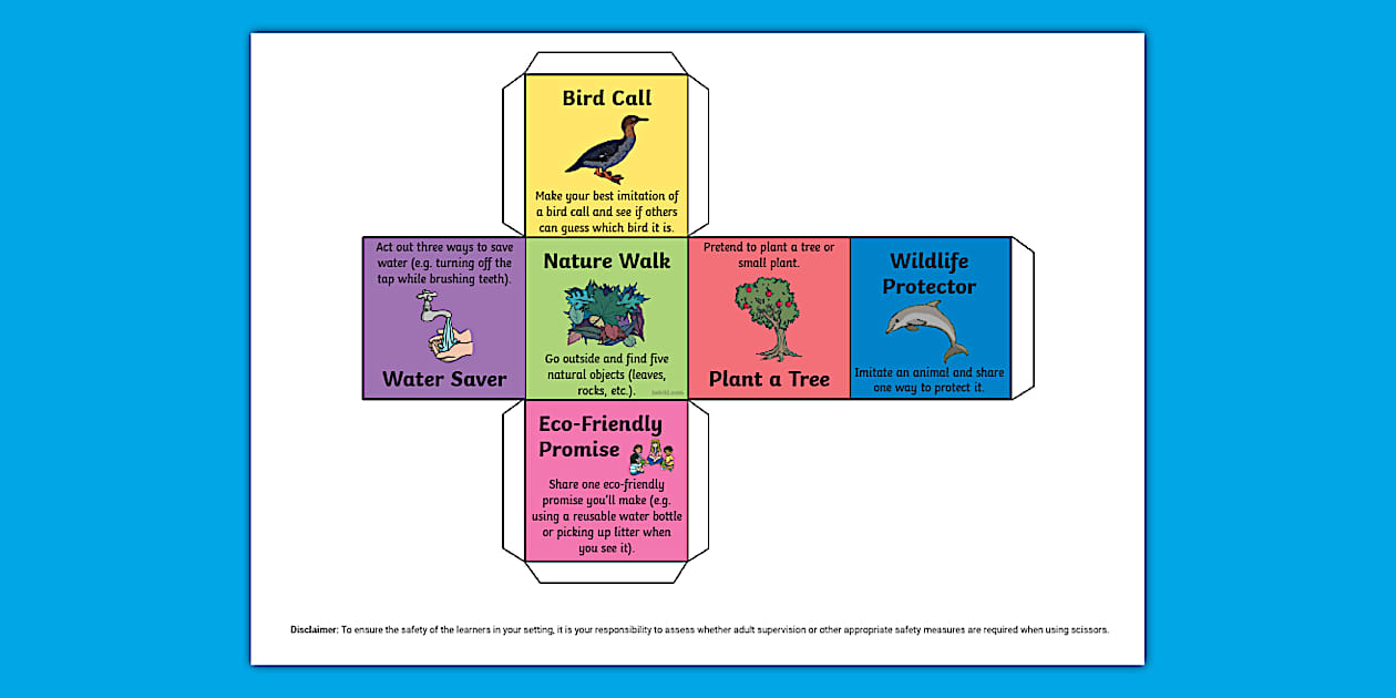 Earth Day Cube Game (teacher made) - Twinkl