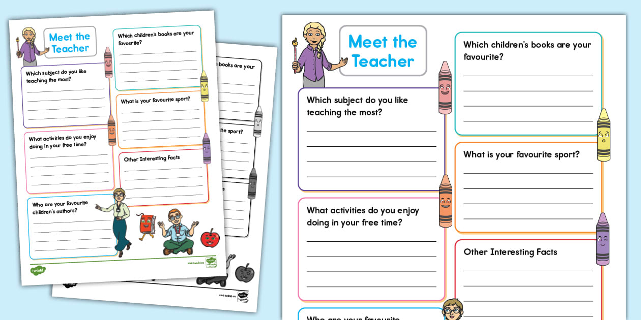 * NEW * Meet the Teacher Writing Template (Teacher-Made)