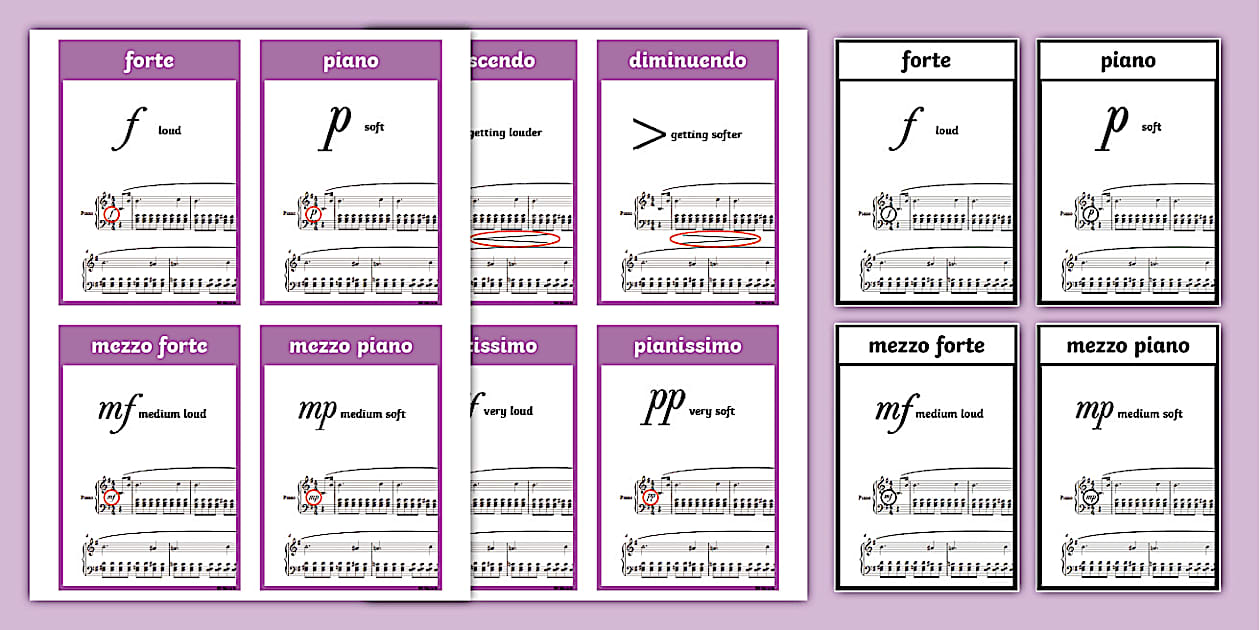 Music Dynamics Flash Cards (teacher made) - Twinkl