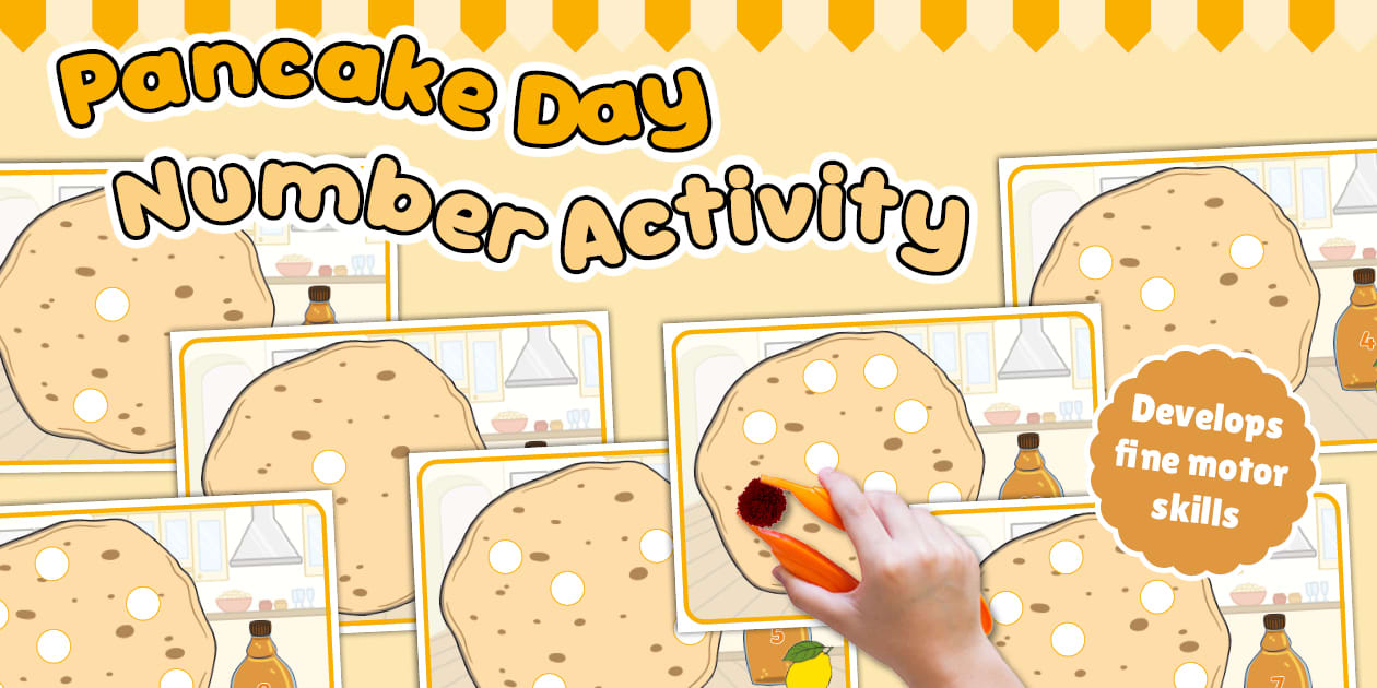 Pancake Day Fine Motor Skills Number Activity | Twinkl