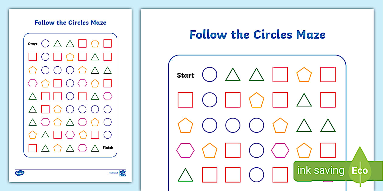 👉 Follow the Circles Maze (teacher made) - Twinkl