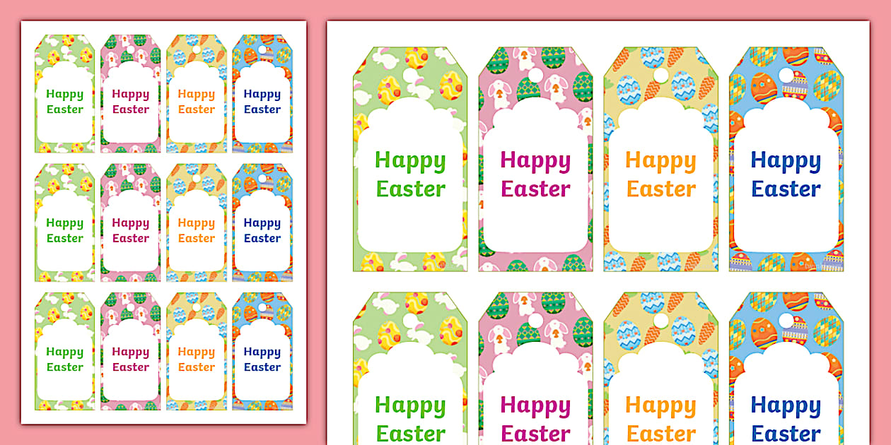 Happy Easter Tags (teacher made) - Twinkl