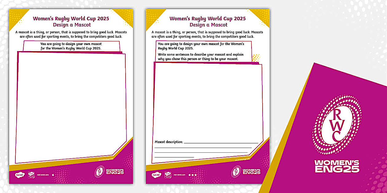 Women's Rugby World Cup 2025: Design a Mascot (teacher made)