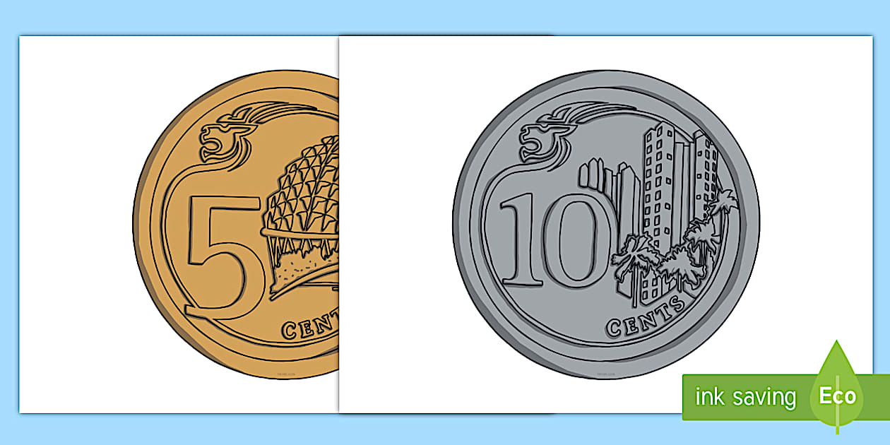 Singapore Coins Display Cut-Outs (teacher made) - Twinkl
