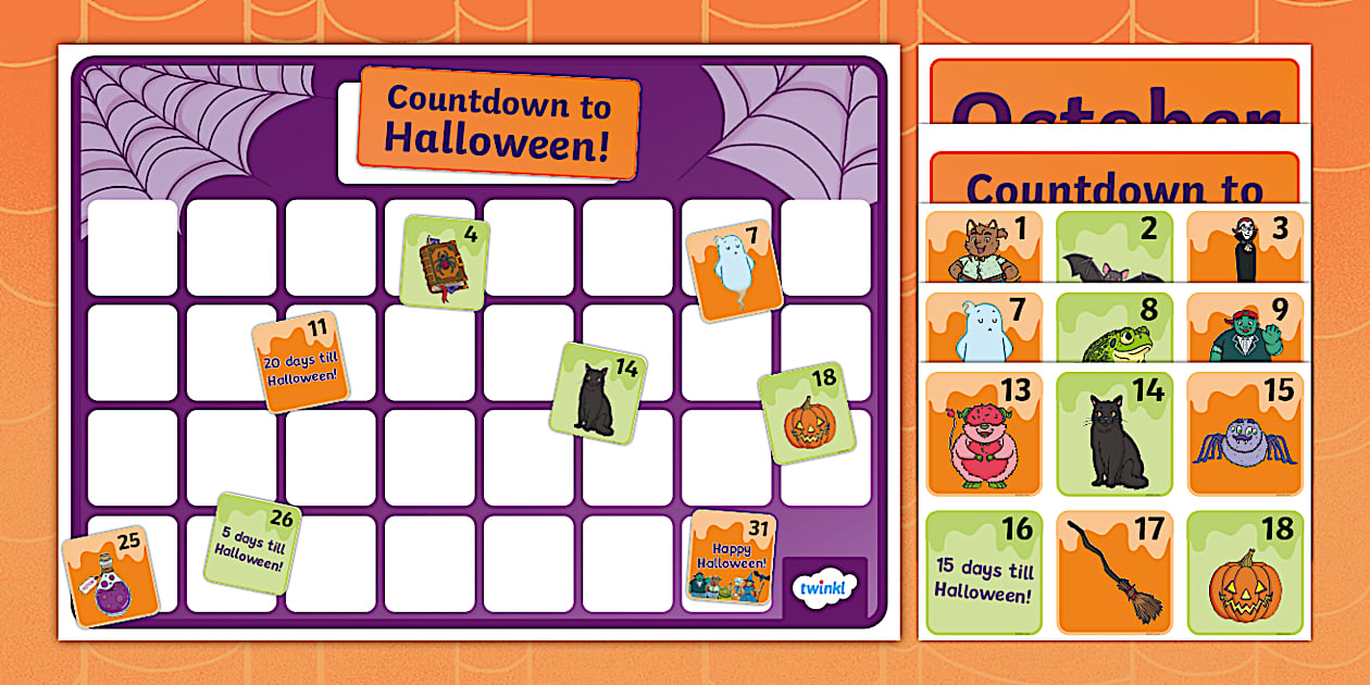 Countdown to Halloween! Calendar (teacher made) - Twinkl