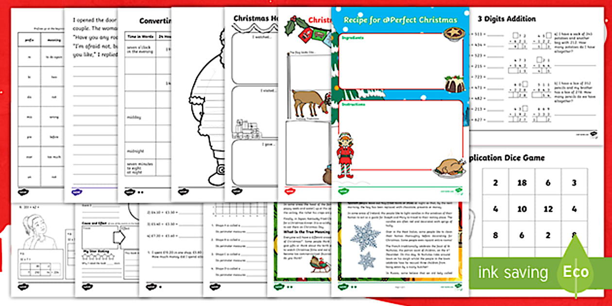 KS2 Christmas Holiday Homework Ideas Pack (teacher made)