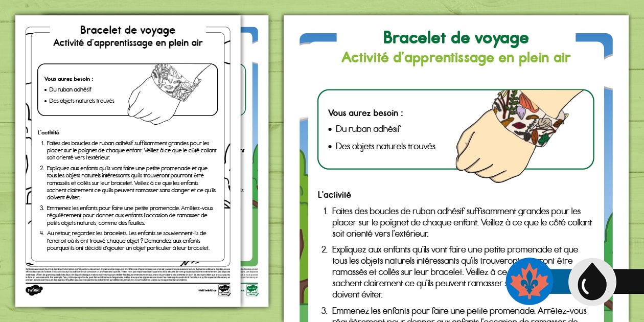 Journey Bracelet Outdoor Learning Activity French - Twinkl
