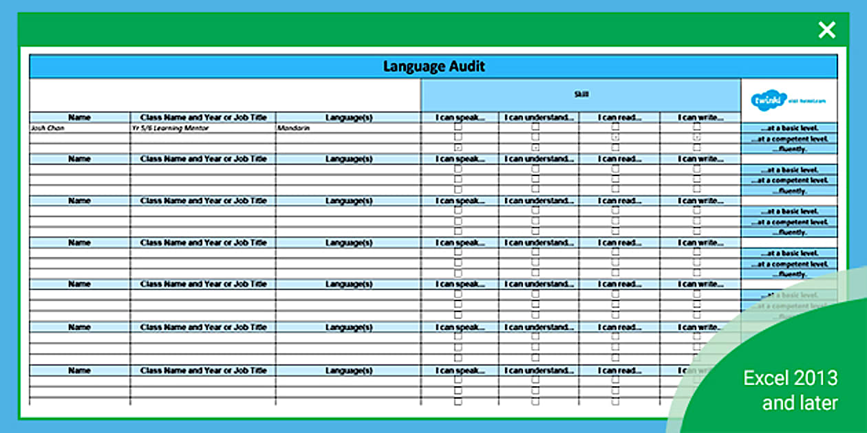 Language Audit for Staff Supporting Learners Using EAL