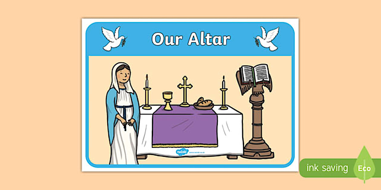 Our Altar Display Poster-Irish - Twinkl