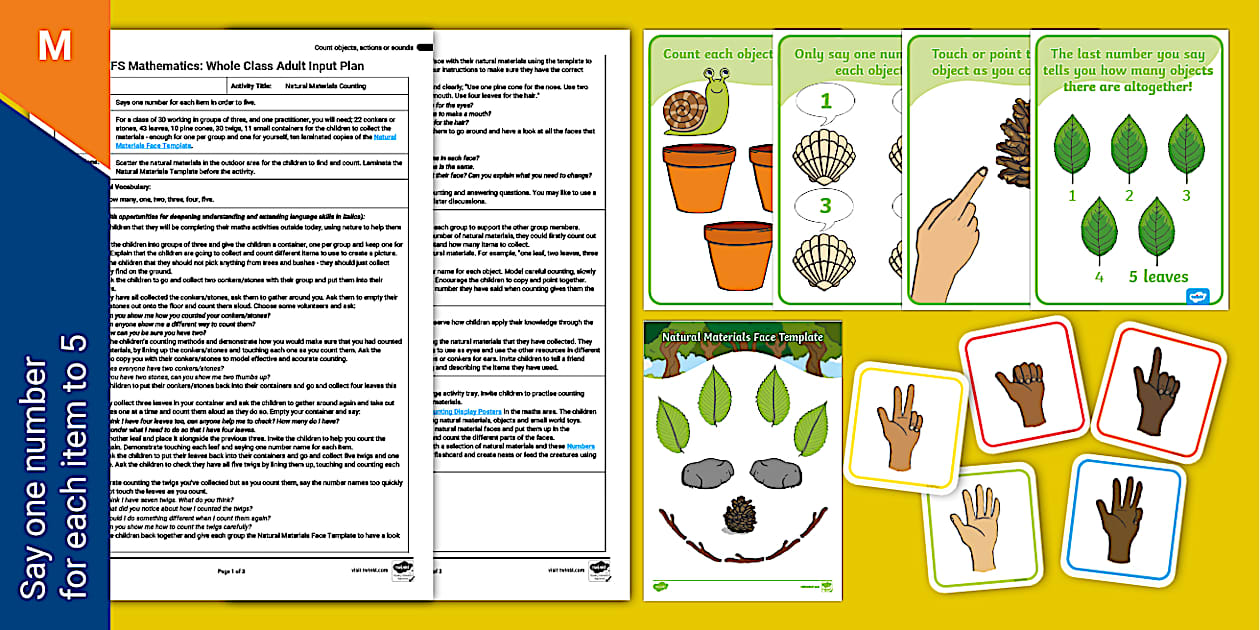 Natural Maths Resources EYFS Counting | Group Activity Plan