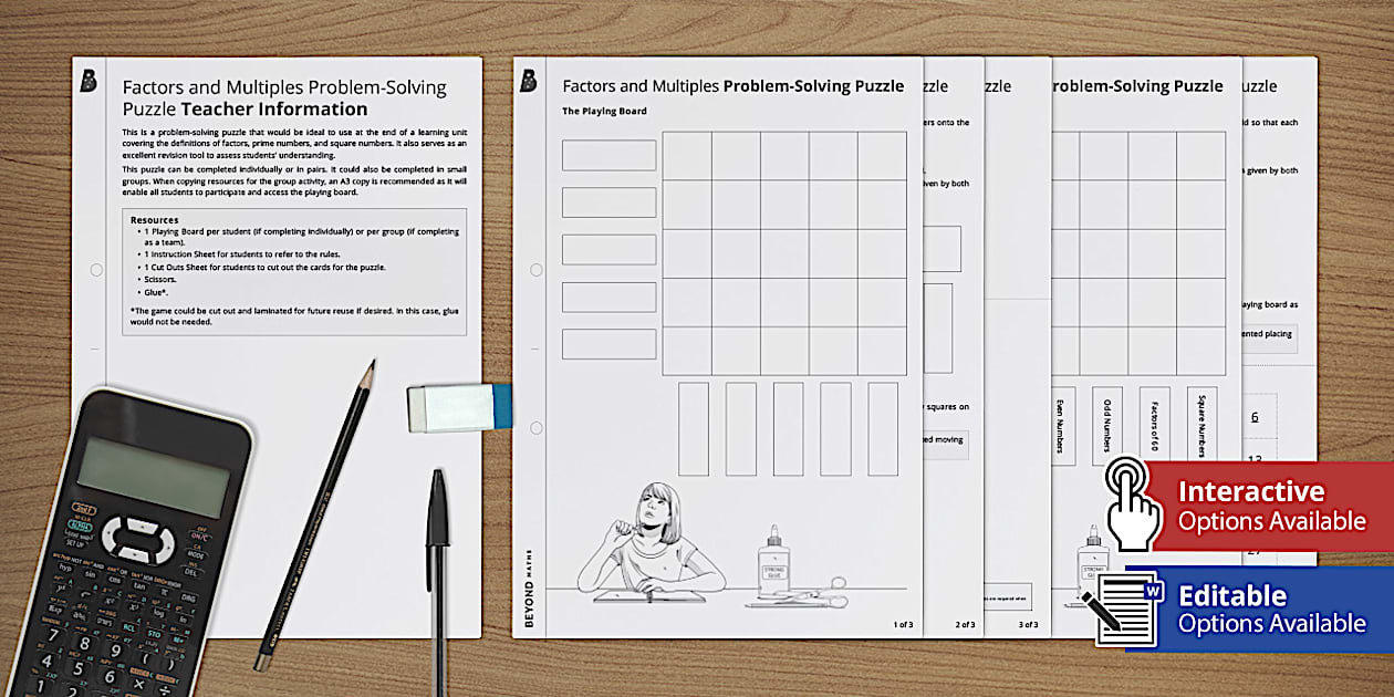 Factors and Multiples Game (teacher made) - Twinkl