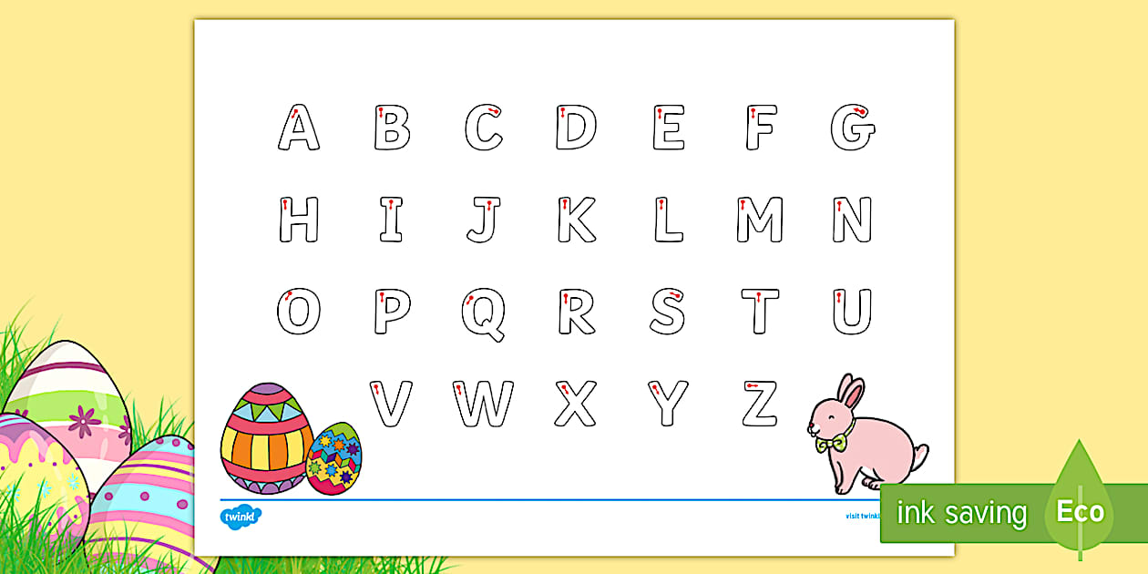 SA Easter Uppercase Alphabet Tracing Worksheet - Twinkl