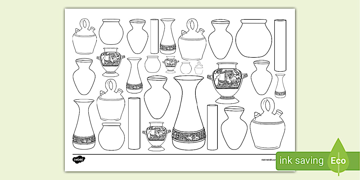 Vase Doodle Colouring Page (teacher made) - Twinkl