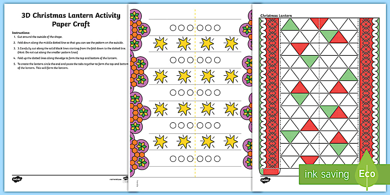 3D Christmas Lantern | Festive Paper Craft Activity - Twinkl