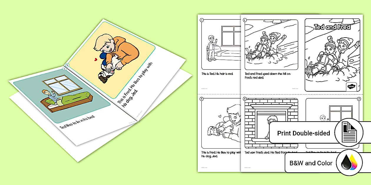 Ted and Fred -ed Word Family Emergent Reader (teacher made)