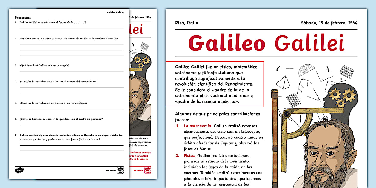 Actividad: Galileo Galilei - Twinkl Colombia (teacher made)