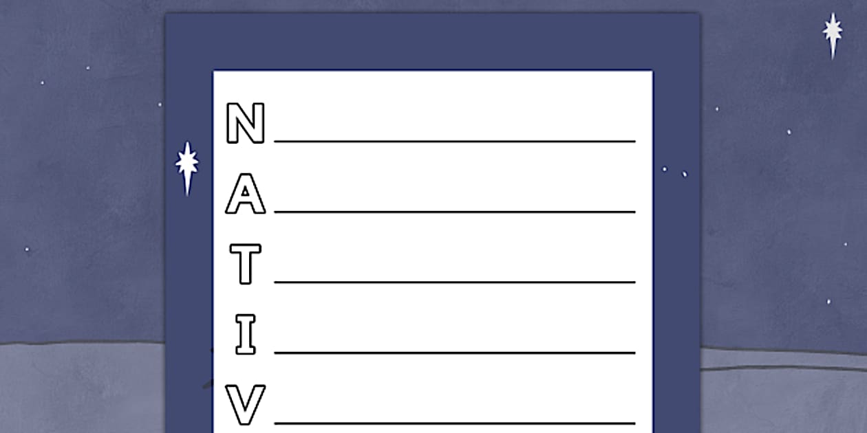 Nativity Acrostic Poem (teacher made) - Twinkl