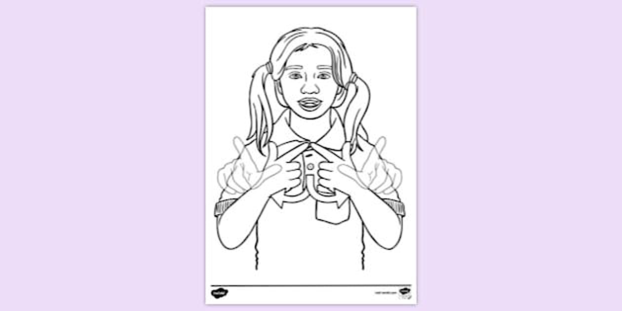 BSL Child Language Colouring Sheet | Colouring Sheets