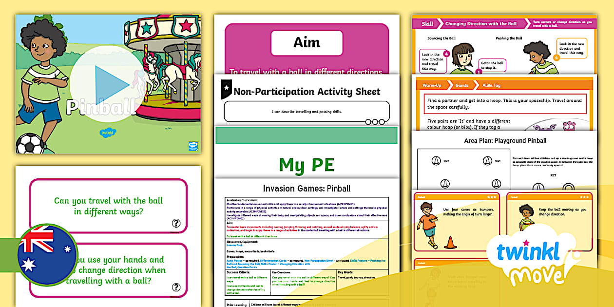 Move PE Year 1 Invasion Games Lesson 4: Pinball Lesson Pack