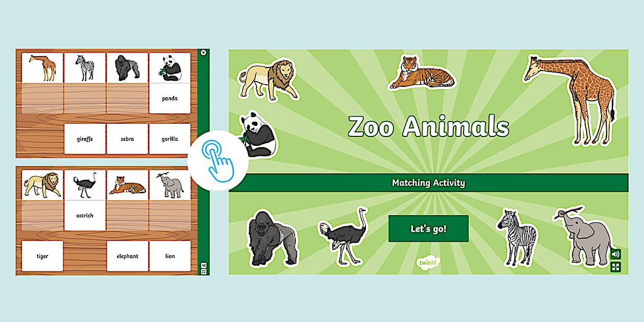 Zoo Animals Interactive Matching Activity (teacher made)