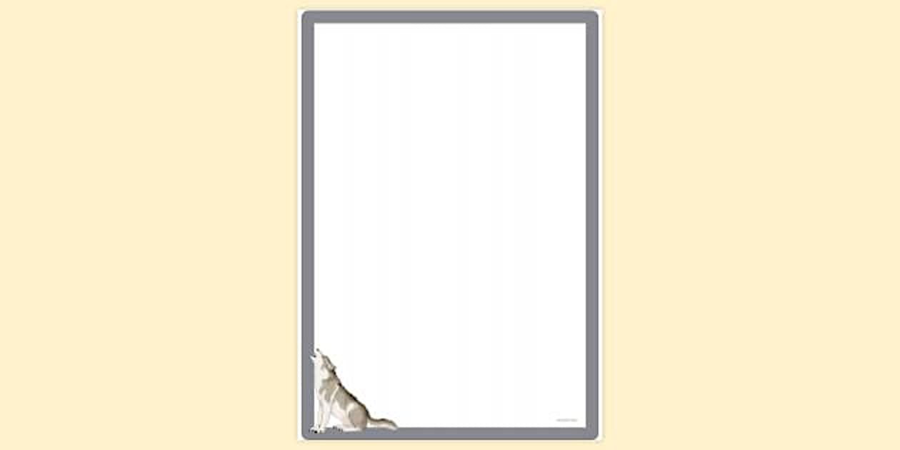 Howling Wolf Page Border | Page Borders | Twinkl - Twinkl
