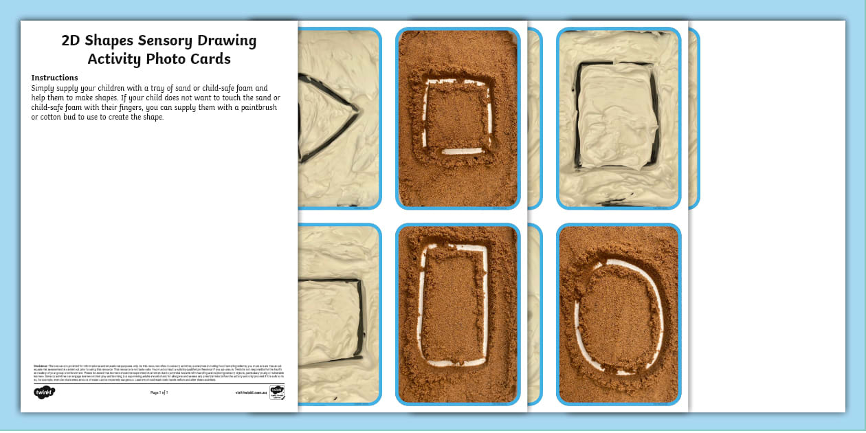 2D shapes - Sensory Drawing Activity Photo Cards - Twinkl