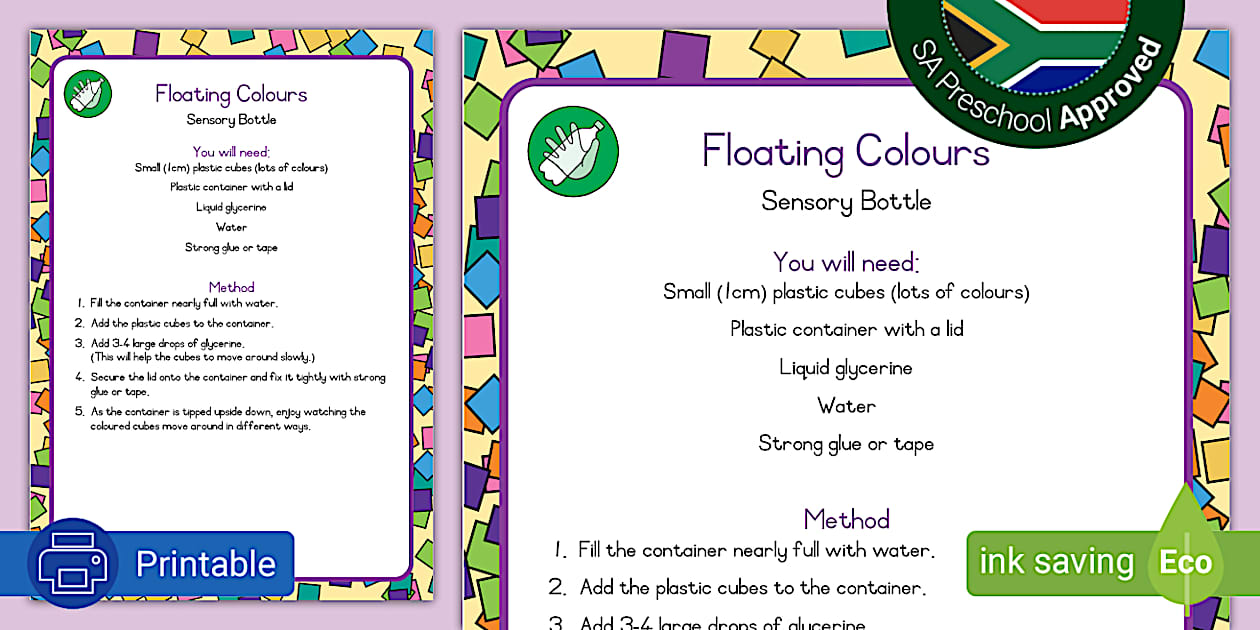 Preschool: Colours - Colour Sensory Bottle Instructions
