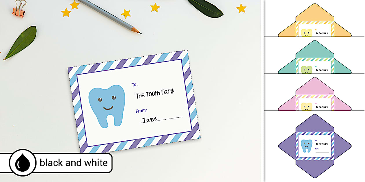 Tooth Fairy Envelope Templates | Twinkl Party (teacher made)