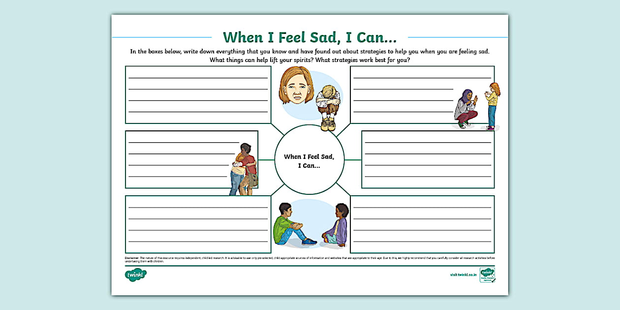 When I Feel Sad, I Can... Mind Map (teacher made) - Twinkl