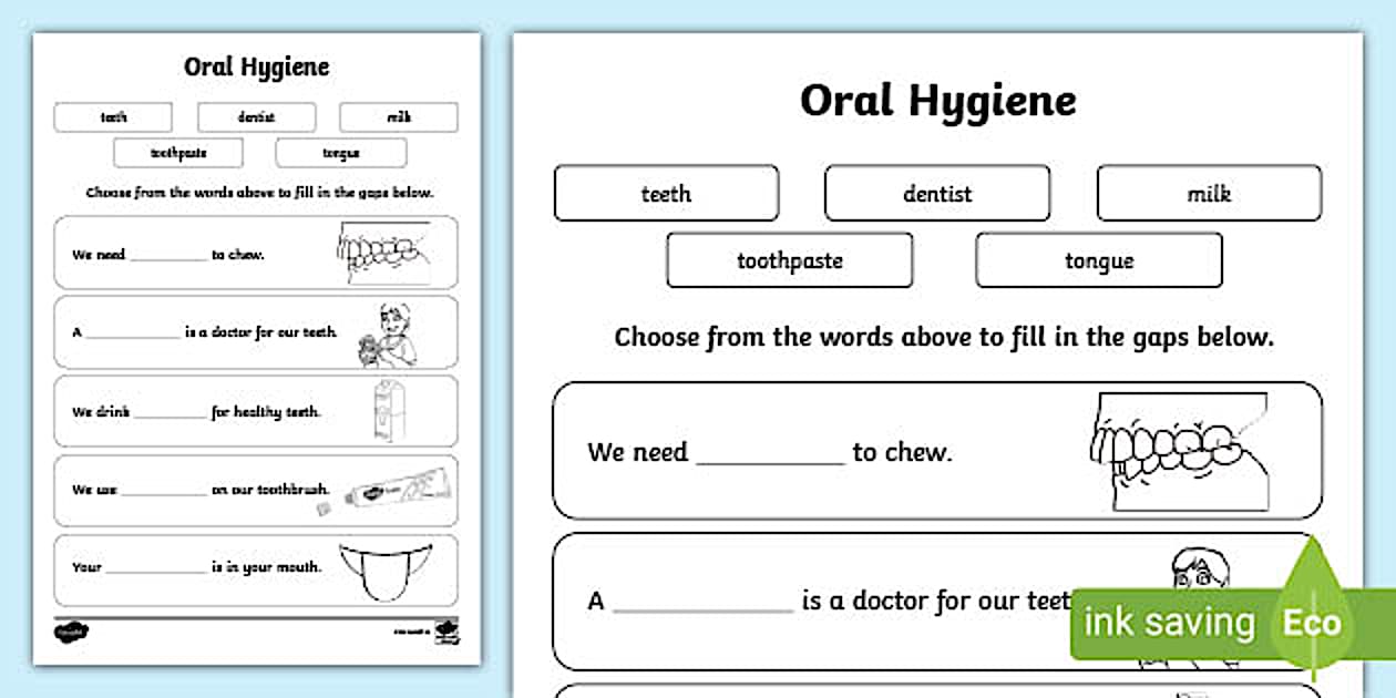 Oral Hygiene Cloze Procedure (Teacher-Made) - Twinkl
