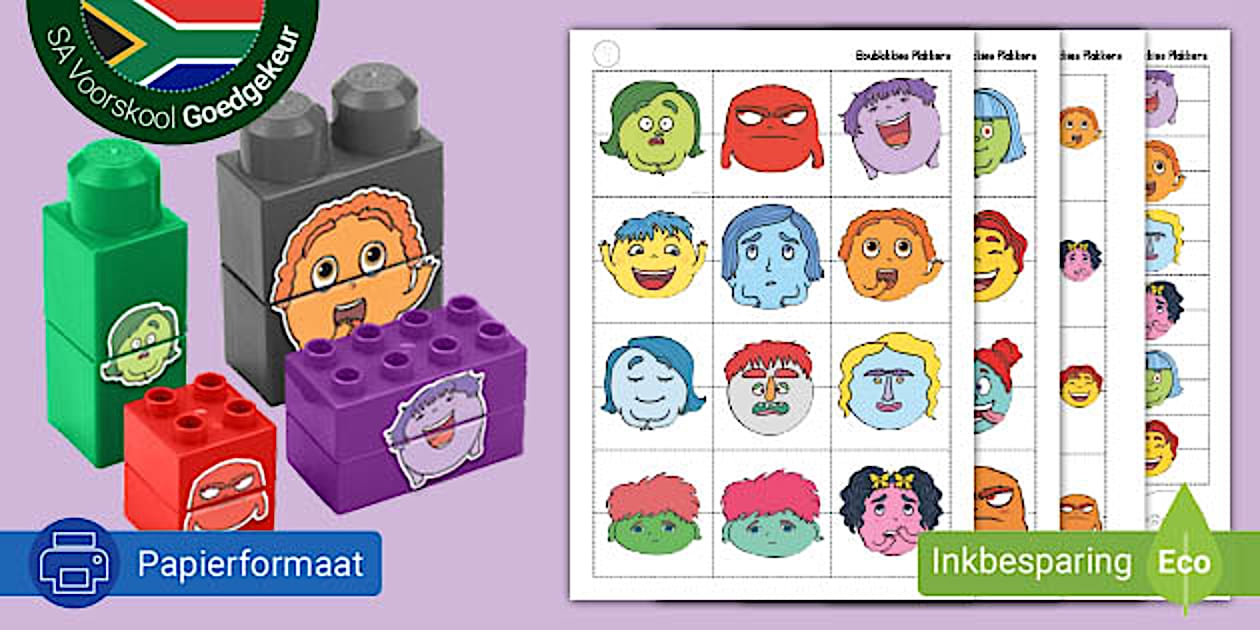 Bou Blokkies met Emosies: Speletjie (teacher made) - Twinkl