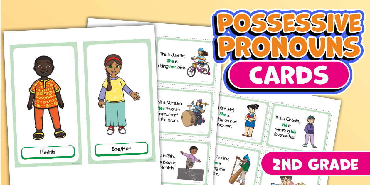 Whose Is It Possessive Pronouns He/His She/Her Grammar Cards