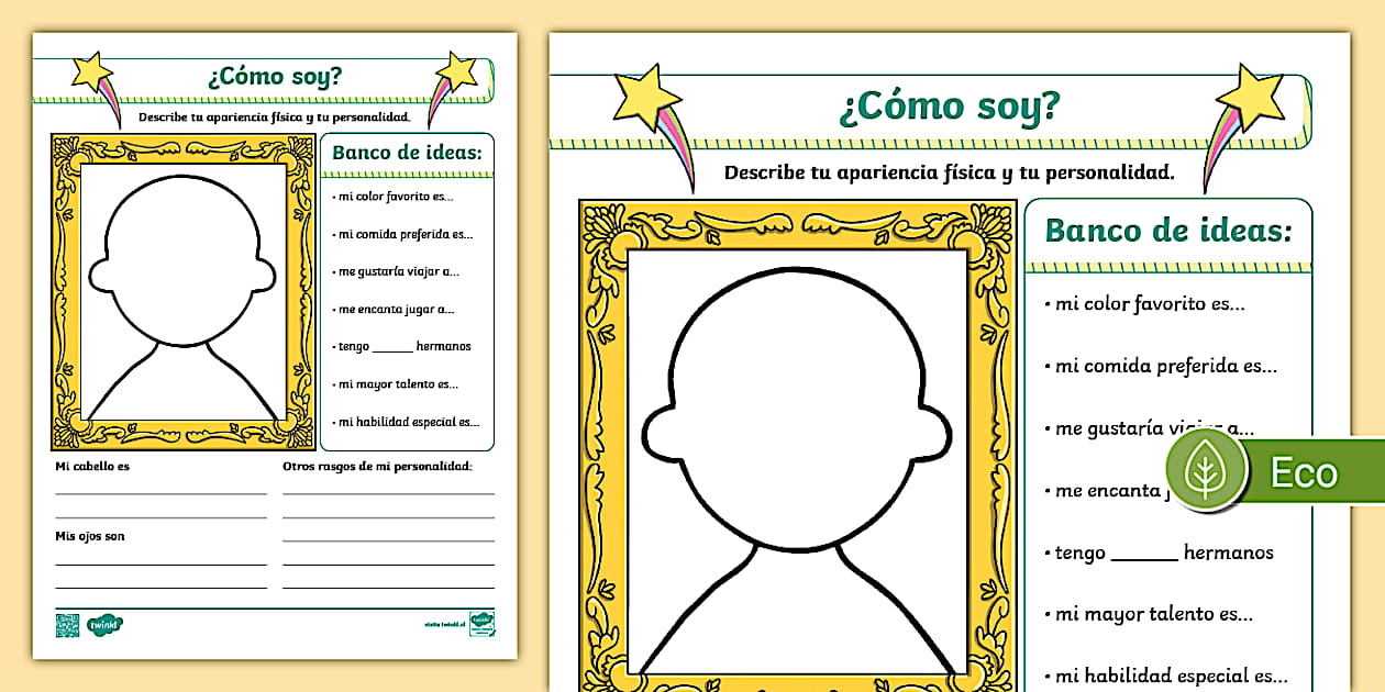 Actividad de Descripción: ¿Cómo soy? - Twinkl