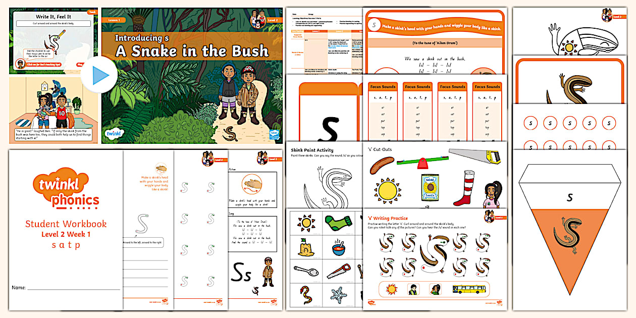 NZ Phonics: Level 2: Week 1: Lesson 1: 's' Phonics Sound