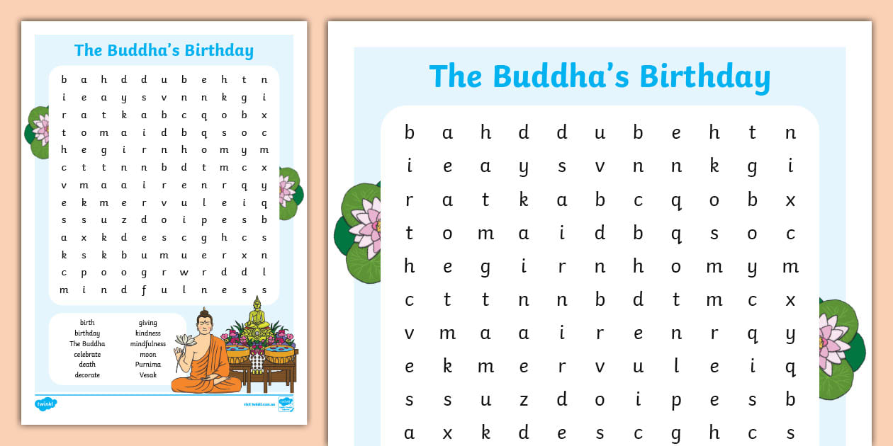 The Buddha's Birthday Word Search (teacher made) - Twinkl
