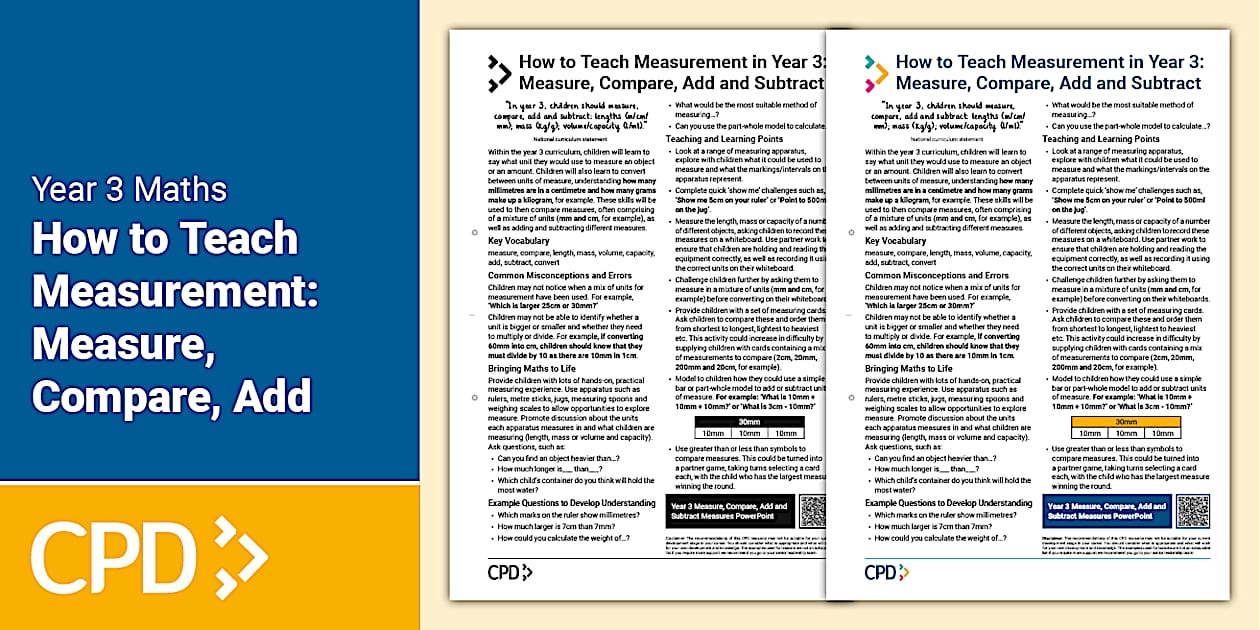 How to Teach Measurement in Year 3: Measure, Compare, Add and Subtract