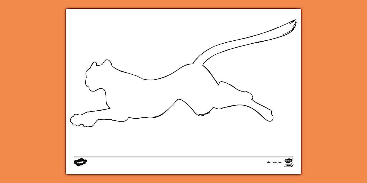 Outline of Cheetah Template (teacher made) - Twinkl