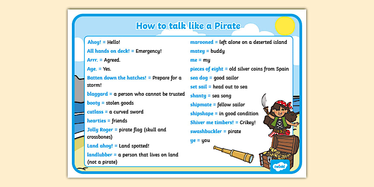How to Talk like a Pirate Guide (teacher made) - Twinkl