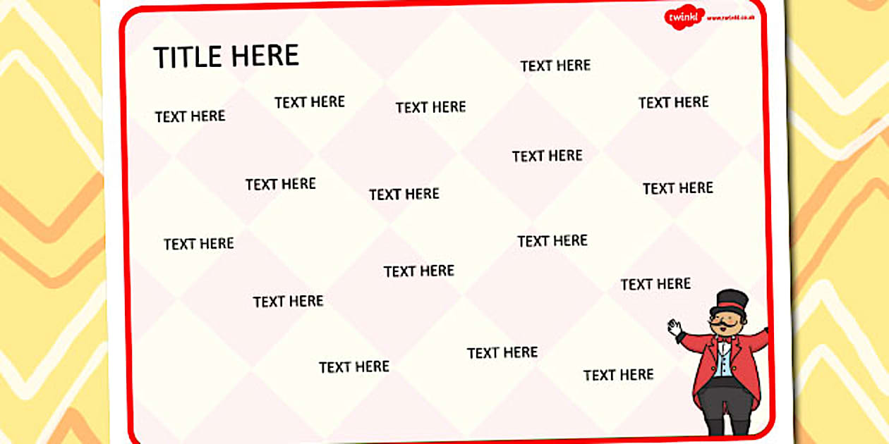 Black and White Circus Themed Editable Word Mat - Twinkl