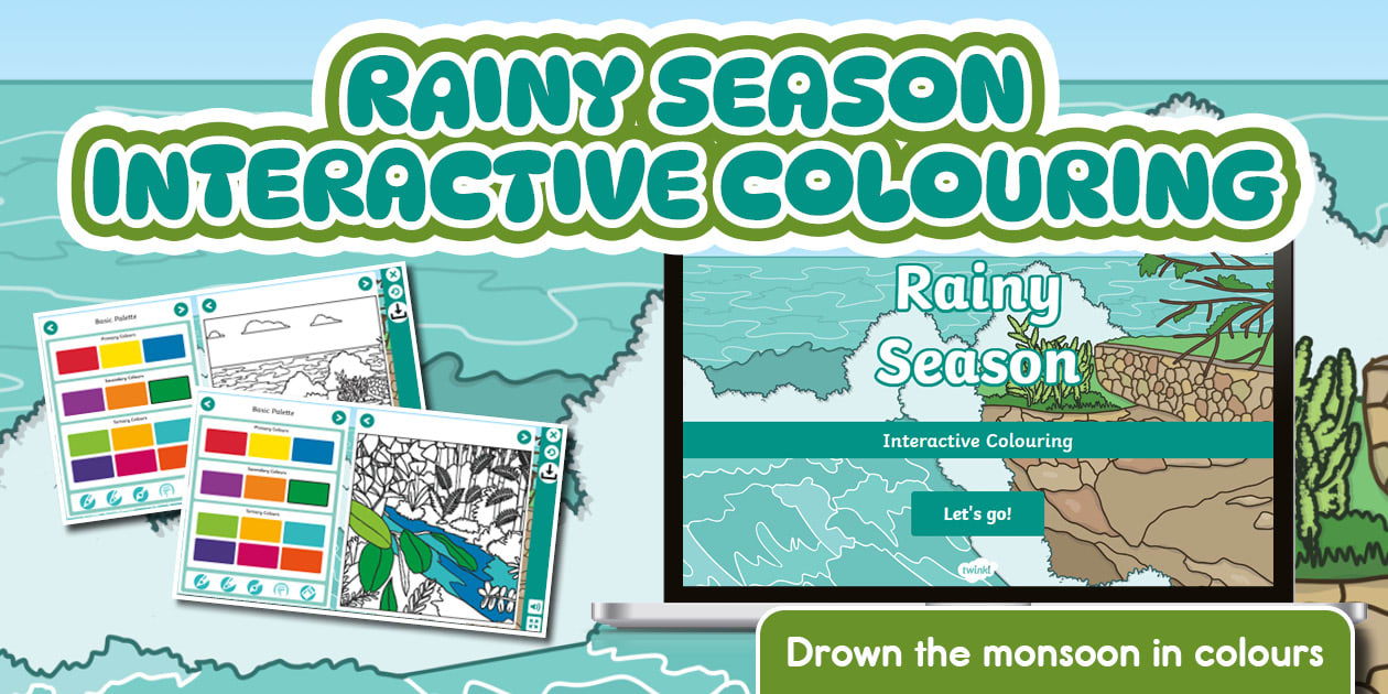 Rainy Season Interactive Colouring